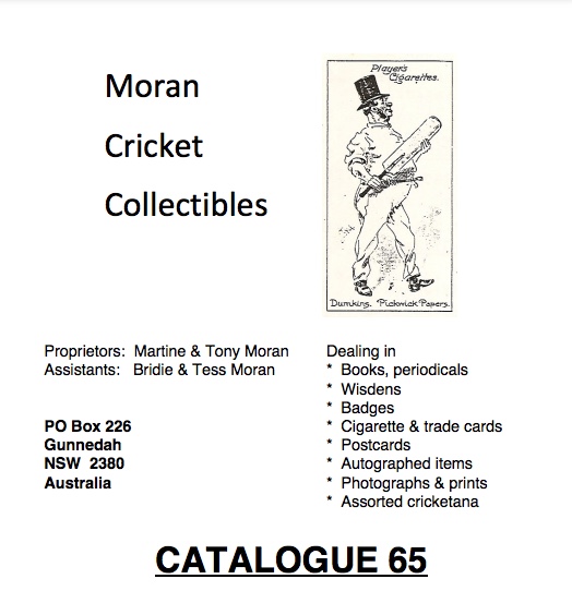 Catalogue 65 | Moran Cricket Collectibles